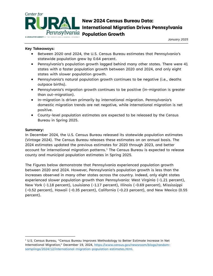 Fact Sheets - Center for Rural PA