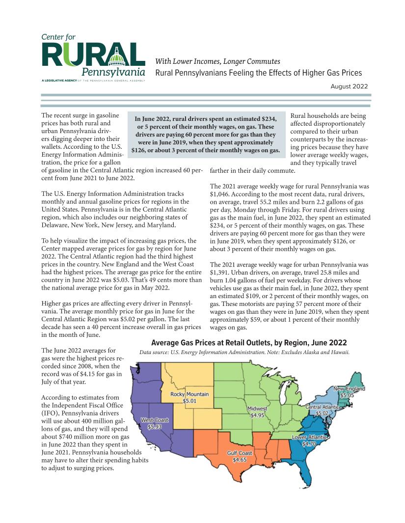 Fact Sheets - Center for Rural PA