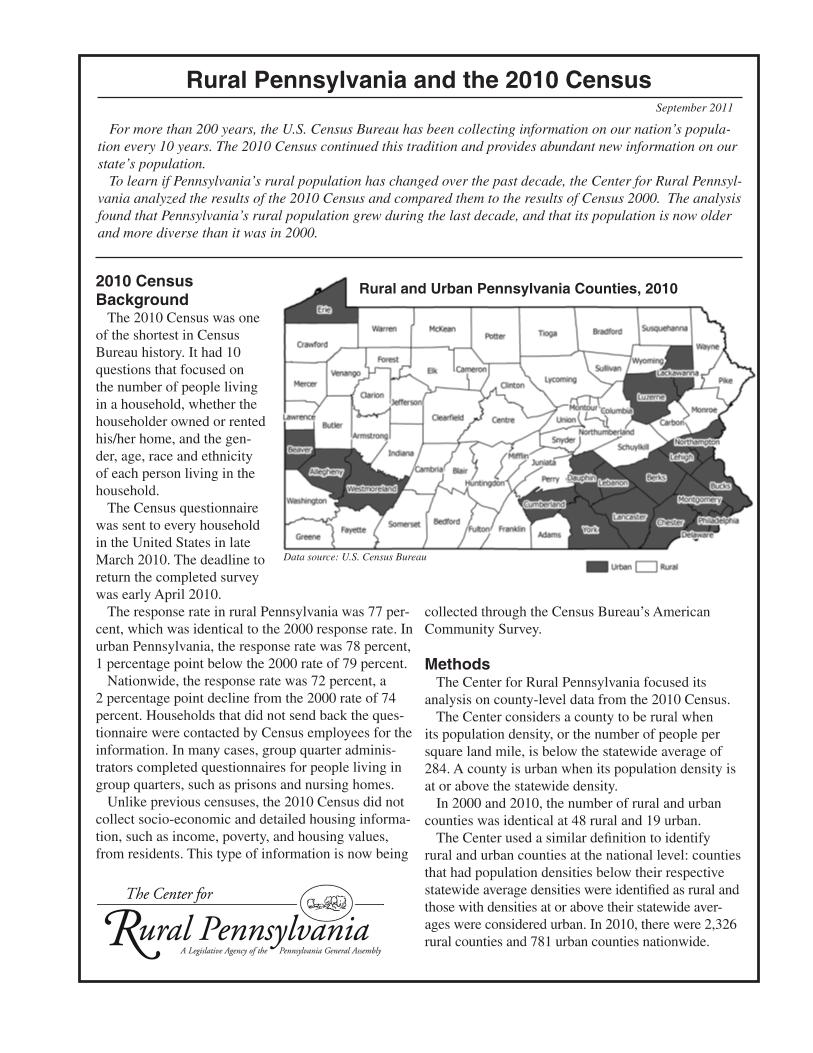 Fact Sheets - Center for Rural PA